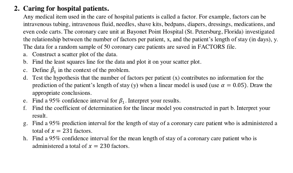 Solved 2. Caring for hospital patients. Any medical item | Chegg.com