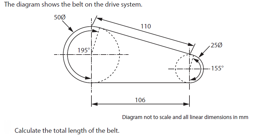Solved The diagram shows the belt on the drive system. | Chegg.com
