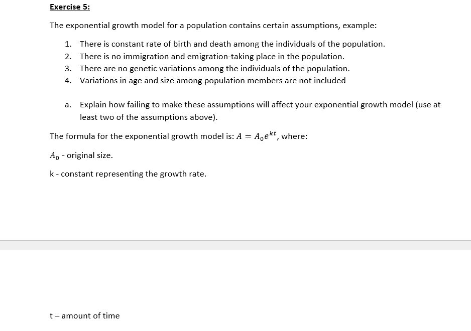 Solved The exponential growth model for a population | Chegg.com