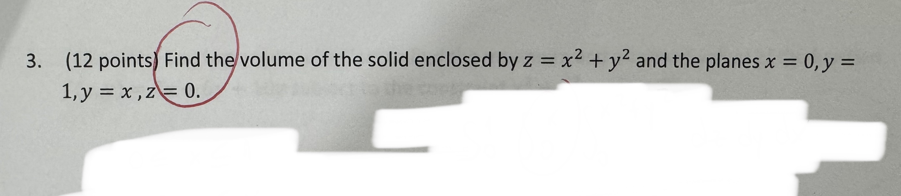 Solved Find the volume of ﻿the solid enclosed by z=x2+y2 | Chegg.com