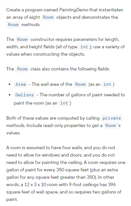 Solved Create a program named Painting Demo that | Chegg.com