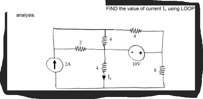 Solved FIND the value of current Ix using LOOP analysis. 4 2 | Chegg.com