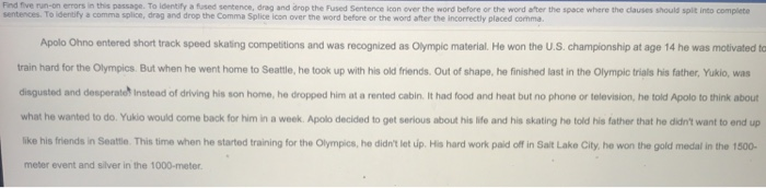 Solved Find five run-on errors in this passage. To identify | Chegg.com