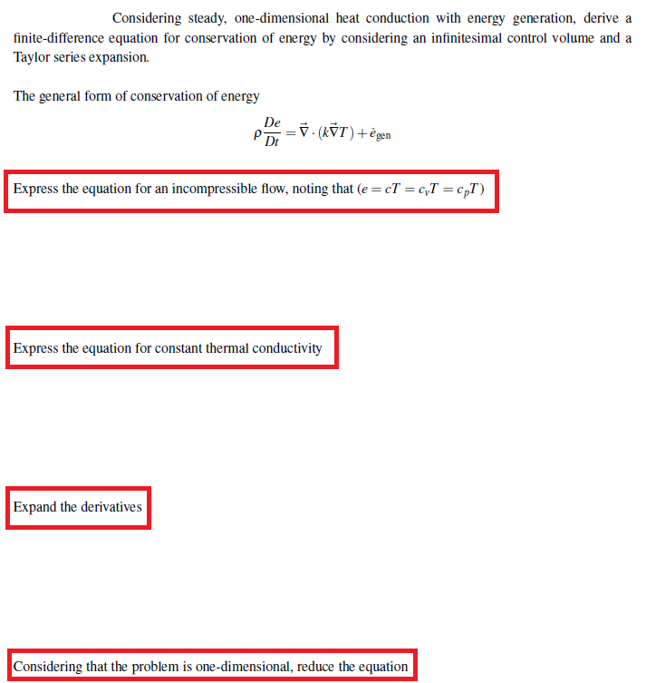 Solved Considering steady, one-dimensional heat conduction | Chegg.com