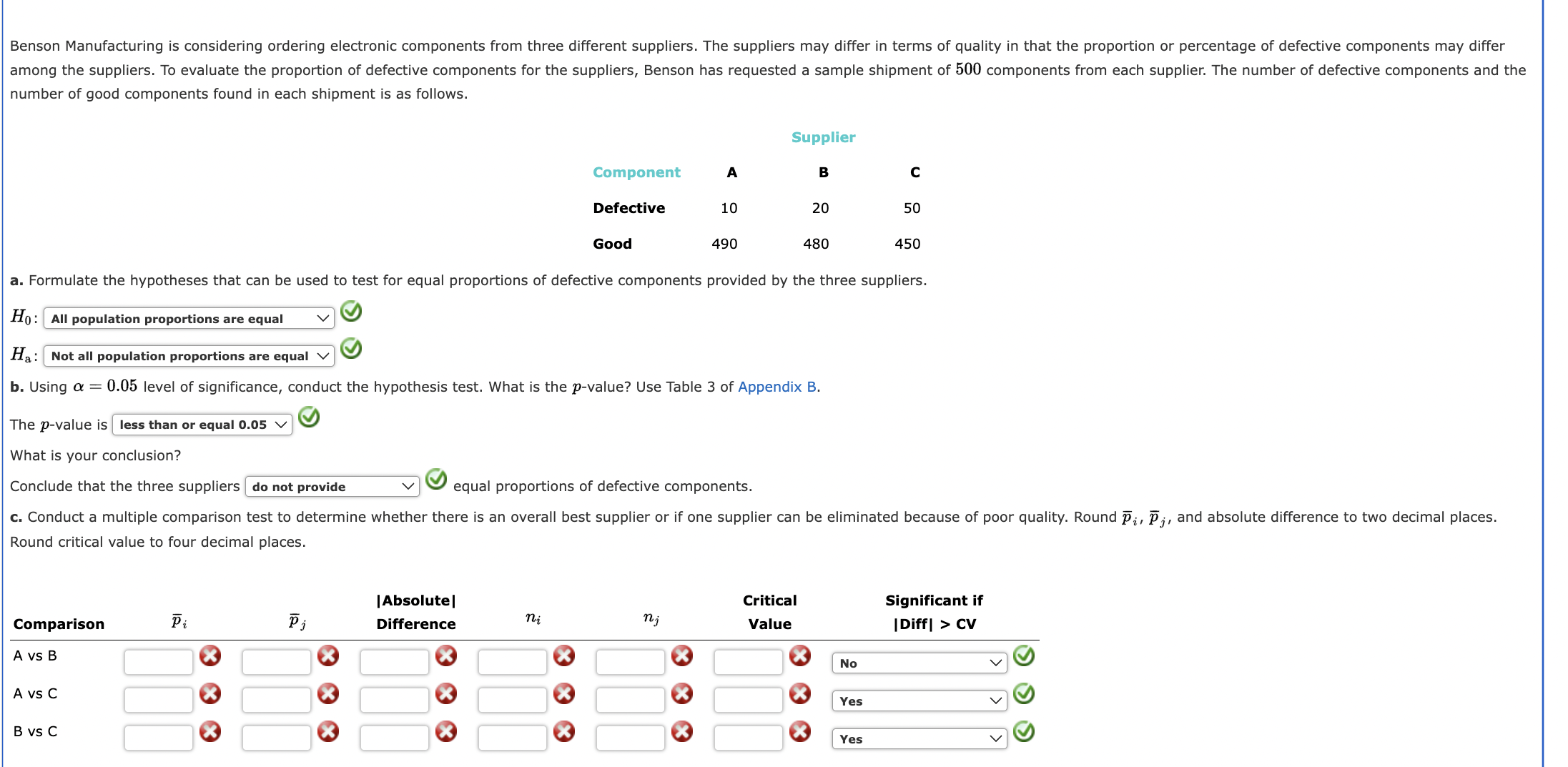 Solved number of good components found in each shipment is | Chegg.com