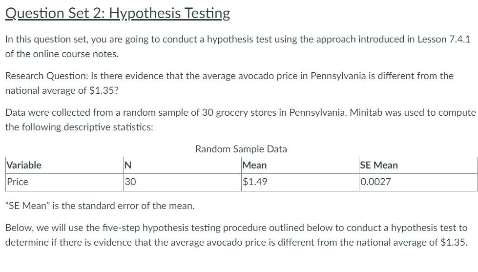 Solved Question Set 2 Hypothesis Testing In This Question 5142