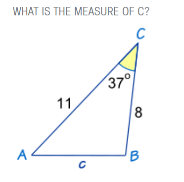 Solved WHAT IS THE MEASURE OF C? С 37° 11 8 A B | Chegg.com
