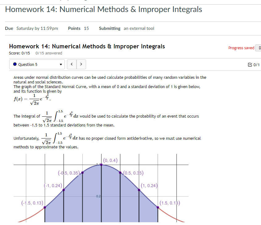 Solved Homework 14: Numerical Methods \& Improper Integrals | Chegg.com