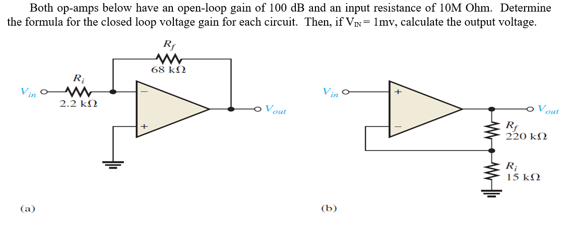 Solved Both op-amps below have an open-loop gain of 100 dB | Chegg.com