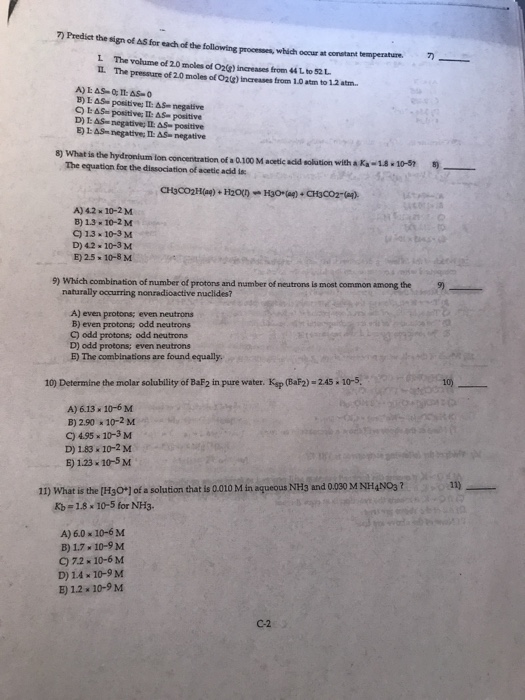 Solved Predict the sign of delta S for each of the following | Chegg.com