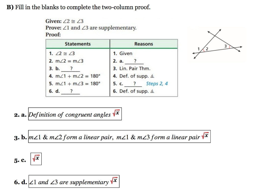 Solved B Fill In The Blanks To Complete The Two column Chegg
