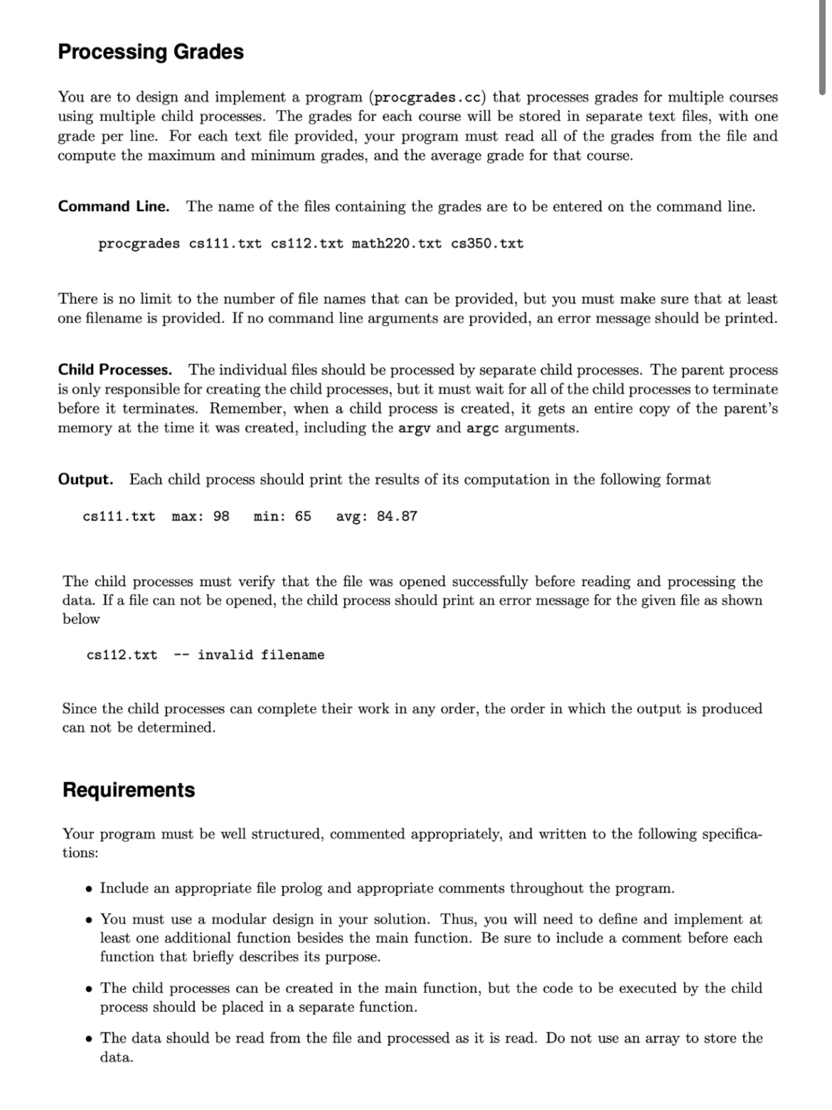 Solved Requirements Your Program Must Be Well Structured 