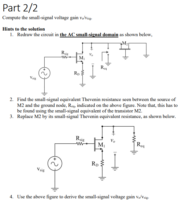 Solved On DC/AC analysis of NMOS circuits, in a circuit with | Chegg.com
