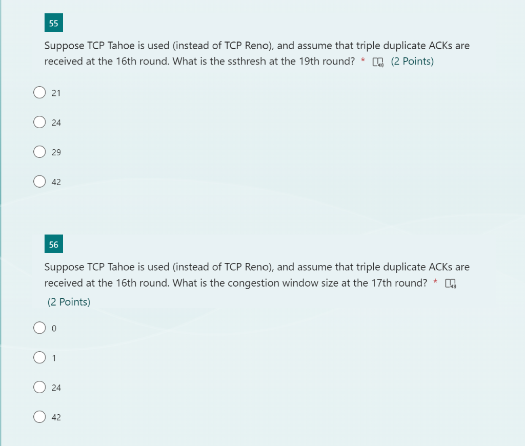 Solved Suppose Tcp Tahoe Is Used Instead Of Tcp Reno And 