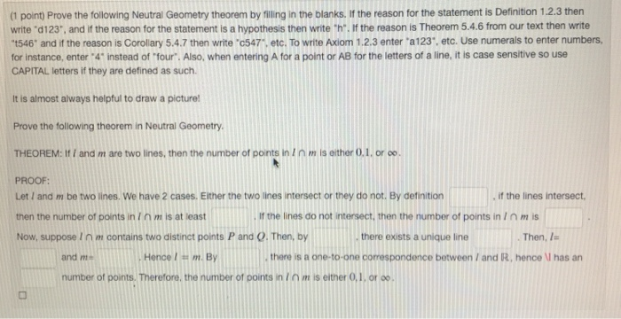 Solved (1 point) Prove the following Neutral Geometry | Chegg.com