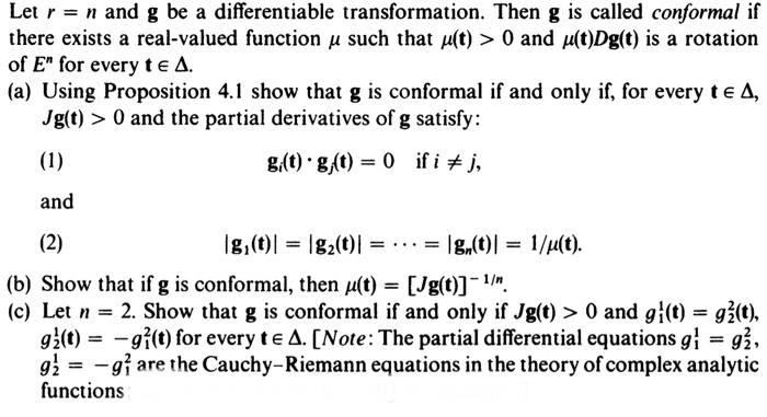 Solved Let r = n and g be a differentiable transformation. | Chegg.com