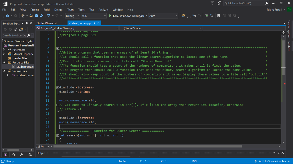 Solved Quick Launch (Ctrl ) - X Salatu Bukari - 50 File | Chegg.com