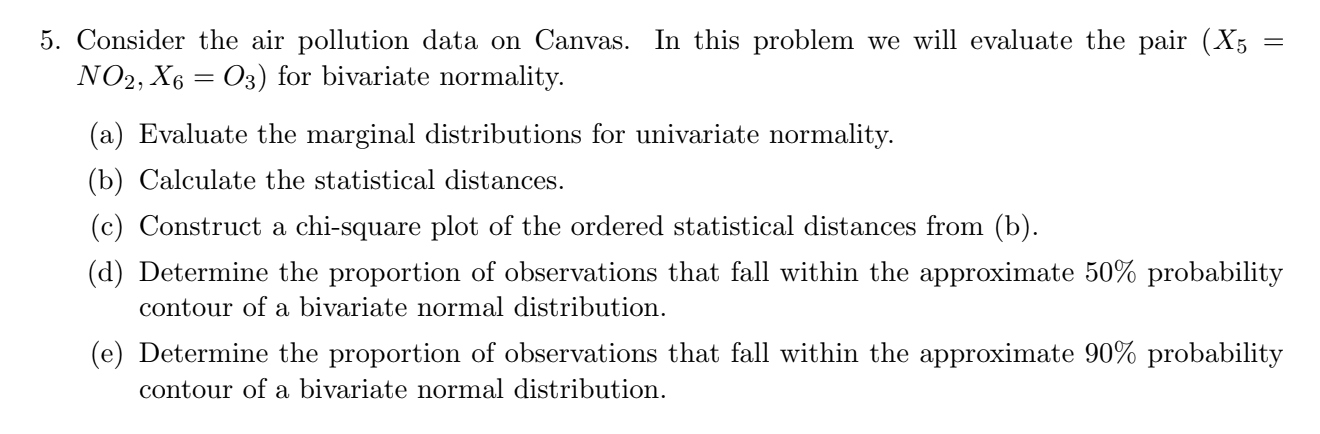 5. Consider the air pollution data on Canvas. In this | Chegg.com