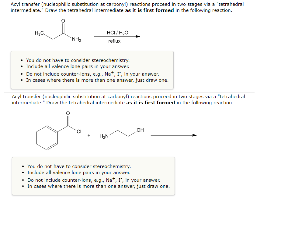 Solved Acyl transfer (nucleophilic substitution at carbonyl) | Chegg.com