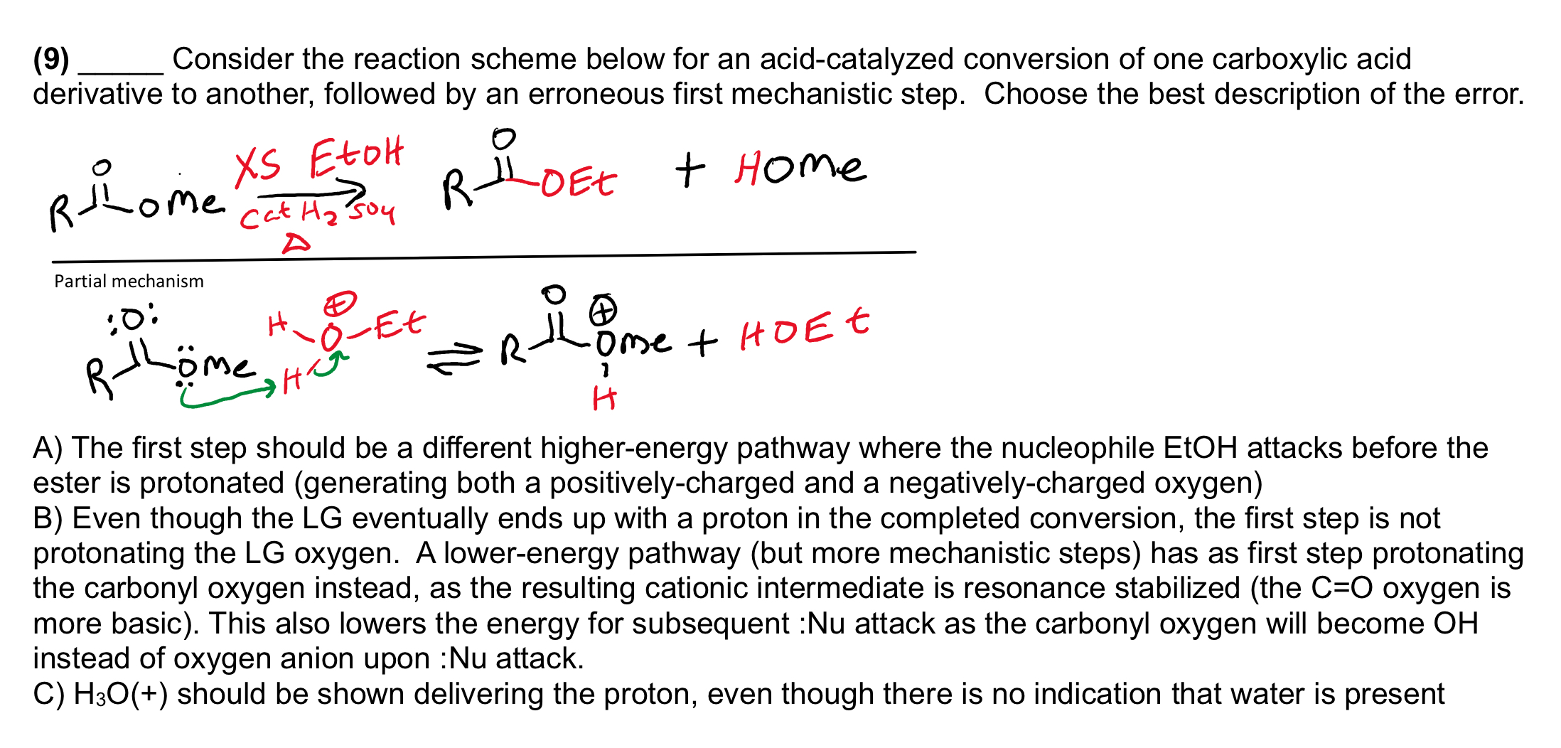 Solved (9) ﻿Consider the reaction scheme below for an | Chegg.com