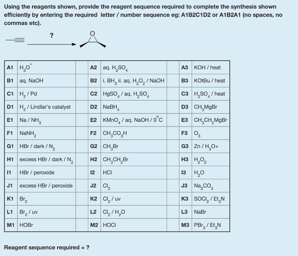 Solved Using the reagents shown, provide the reagent | Chegg.com