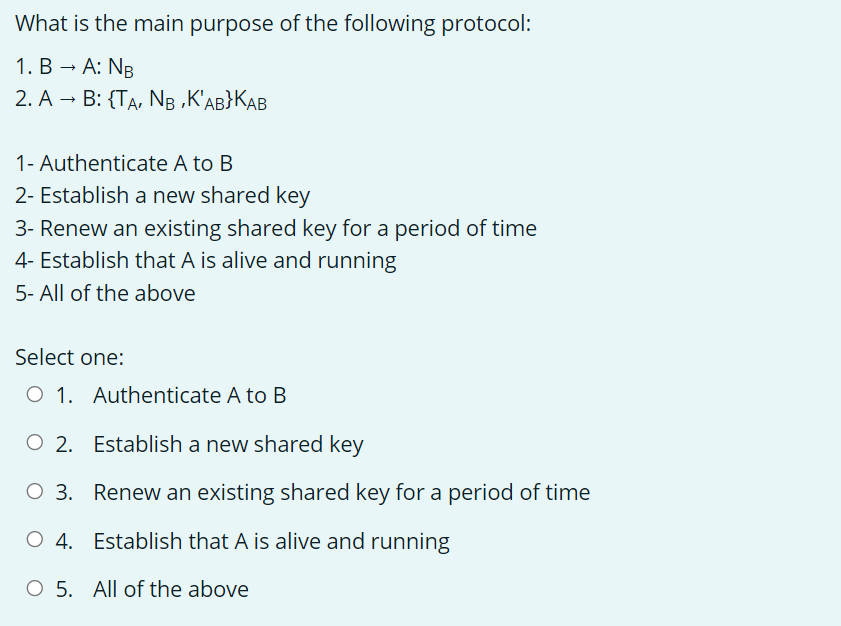 Solved What is the main purpose of the following protocol: | Chegg.com