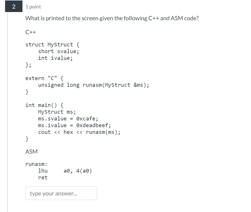 Solved 21 ﻿pointWhat is printed to the screen given the | Chegg.com