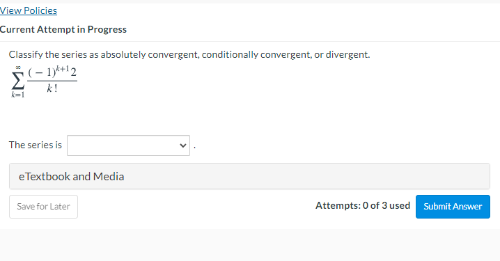 Solved View Policies Current Attempt in Progress Classify | Chegg.com