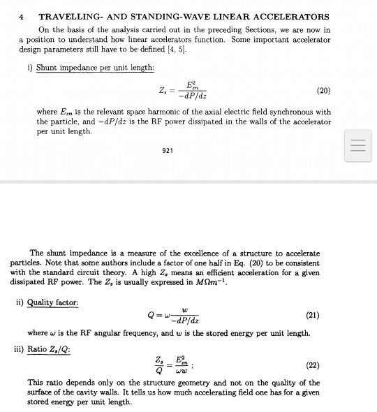 Solved 4 TRAVELLING- AND STANDING-WAVE LINEAR ACCELERATORS | Chegg.com