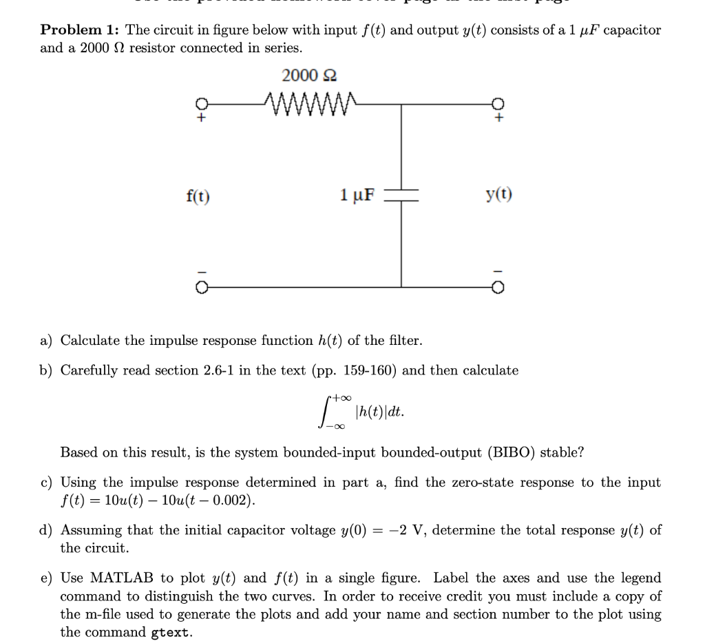Solved Problem 1: The circuit in figure below with input | Chegg.com