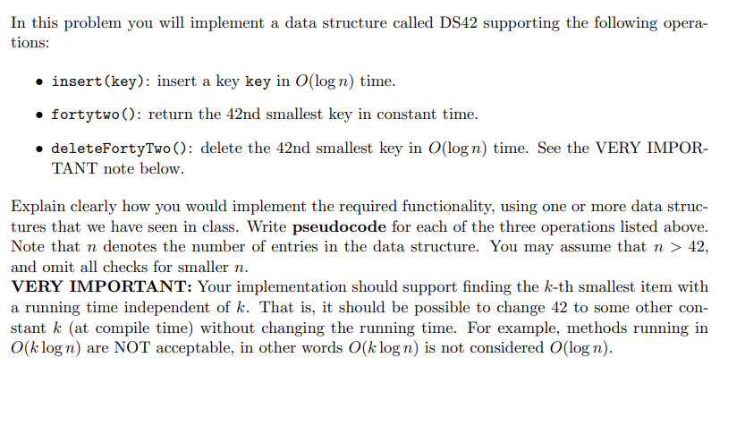 Solved In this problem you will implement a data structure | Chegg.com