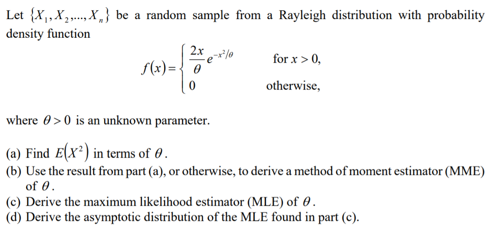Solved Let X,,X,..Xbe density function random sample from a | Chegg.com