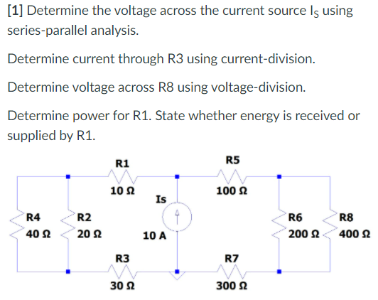 Solved [1] Determine The Voltage Across The Current Source