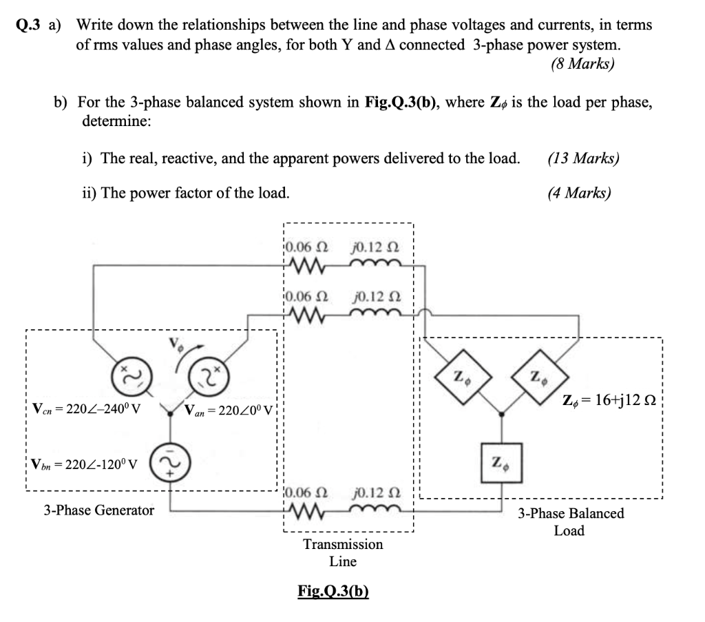 Solved Q.3 a) Write down the relationships between the line | Chegg.com