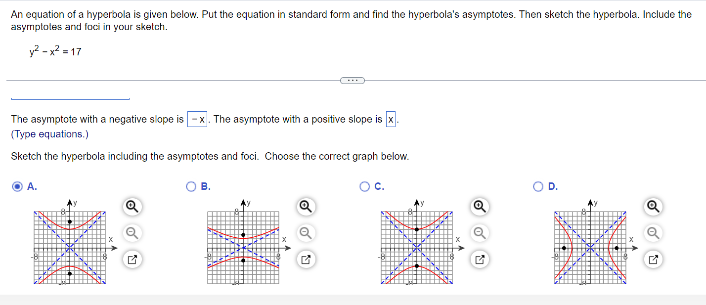 Solved An equation of a hyperbola is given below. Put the | Chegg.com