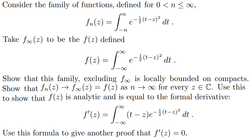 Solved Consider the family of functions, defined for 0 | Chegg.com