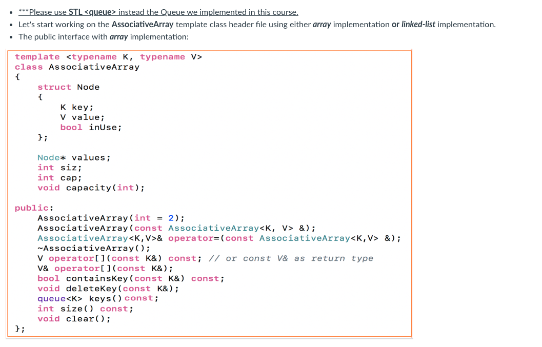 - ∗∗∗ Please use STL instead the Queue we | Chegg.com