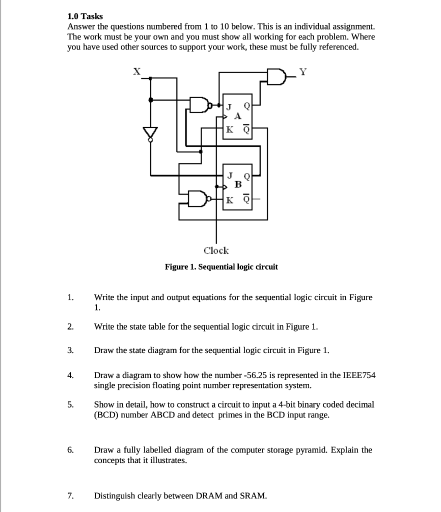 Solved Sequential logic circuit. Answer the questions | Chegg.com