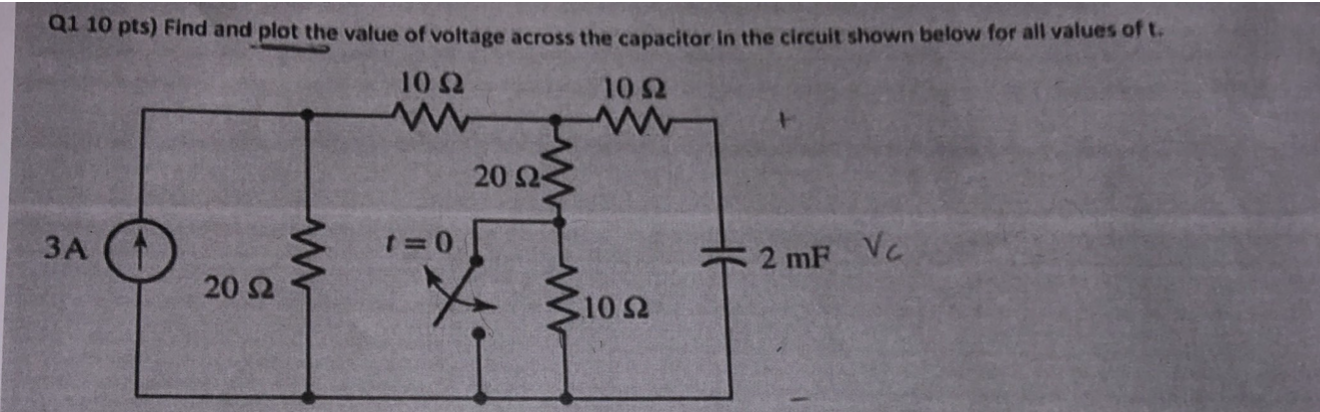 Solved Q1 10 pts) Find and plot the value of voltage across | Chegg.com