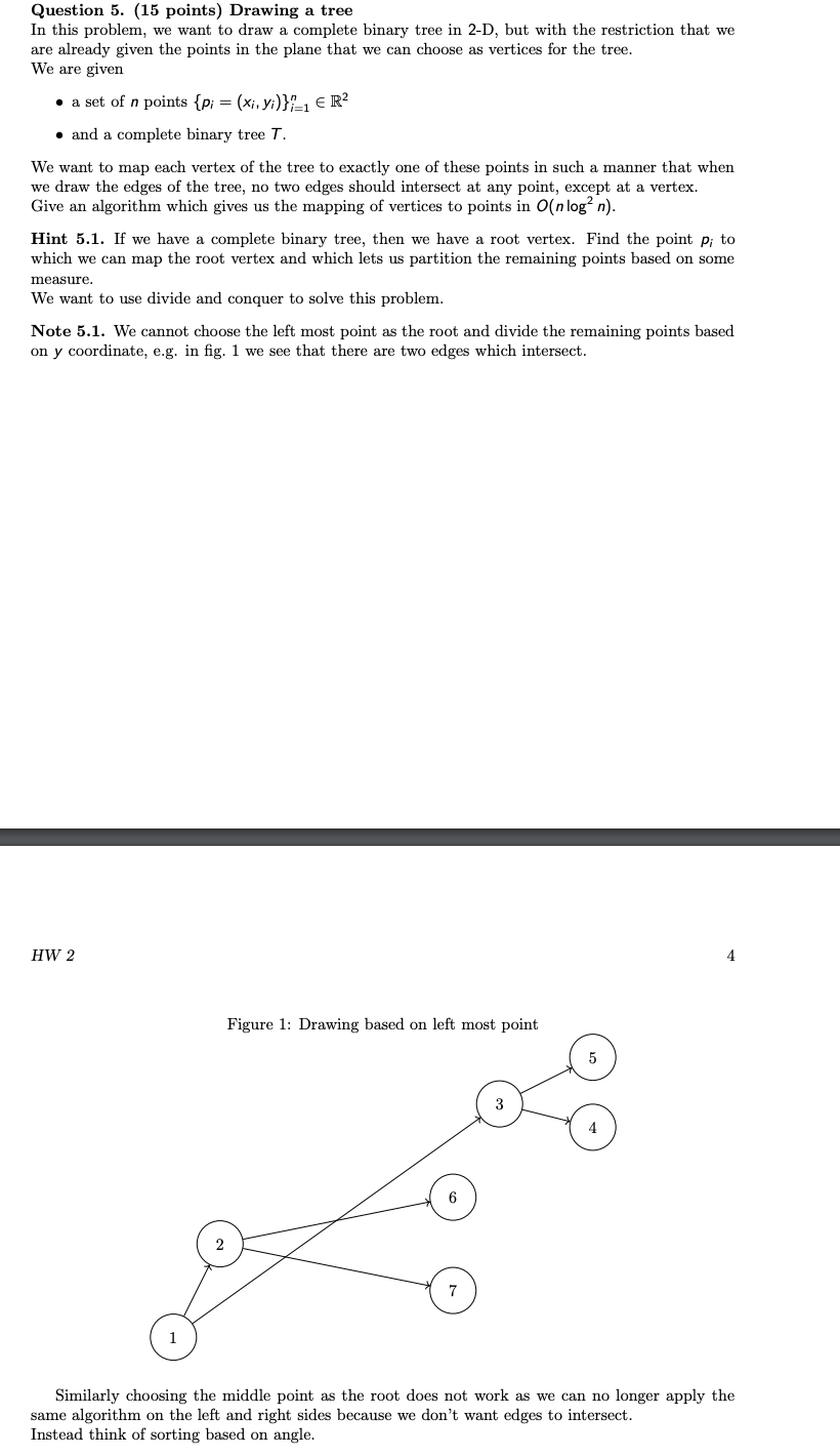 Question 5. (15 points) Drawing a tree In this | Chegg.com