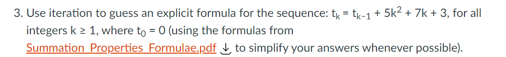 Solved Use iteration to guess an explicit formula for the | Chegg.com