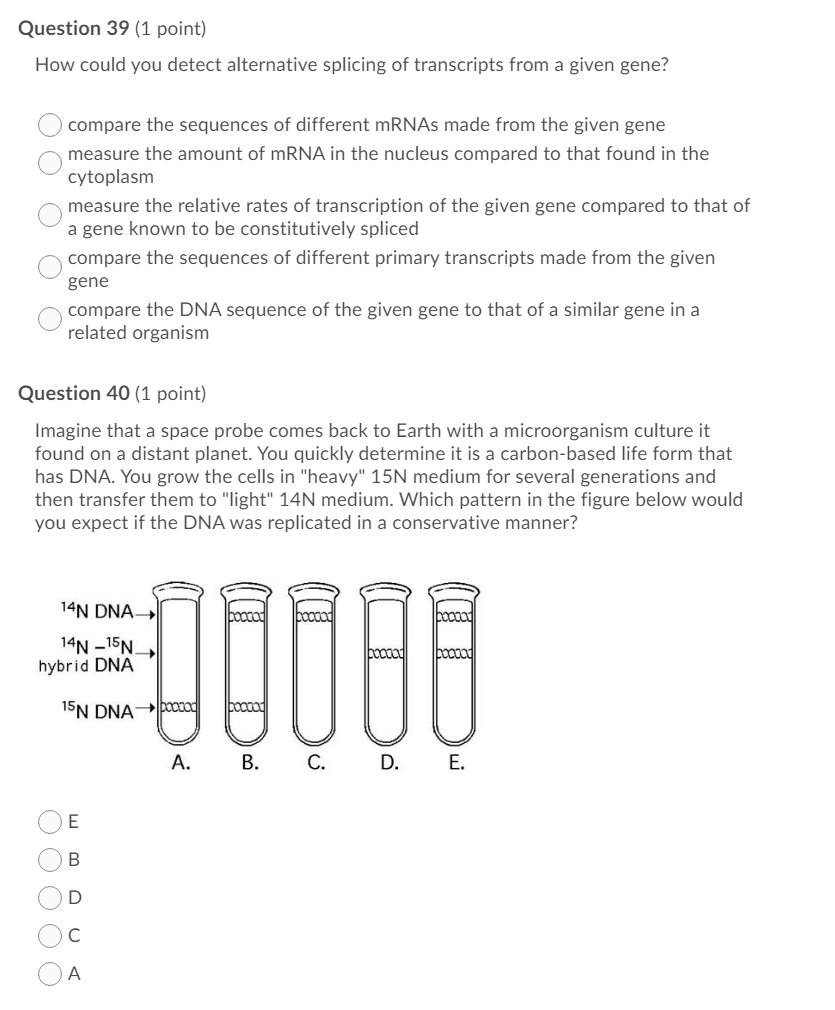 Solved Question 39 (1 point) How could you detect | Chegg.com