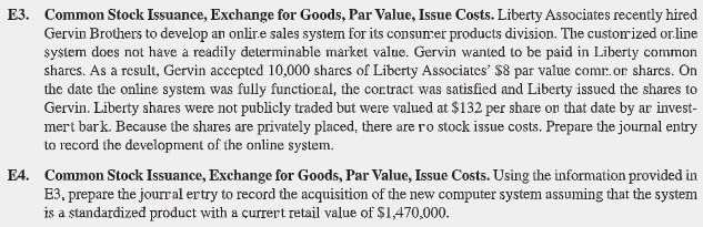 Solved Using Problem E4, answer the following questions | Chegg.com