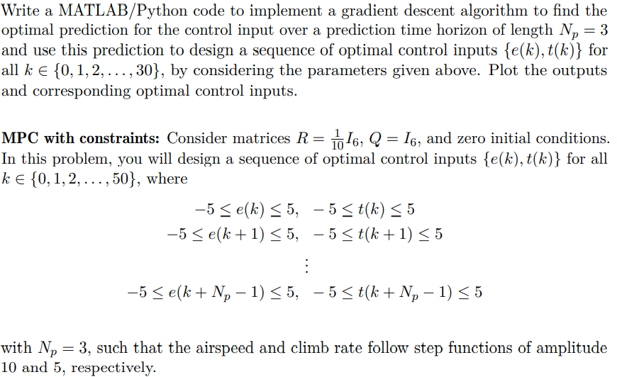 Solved Model Predictive Control Mpc The Command Outputs