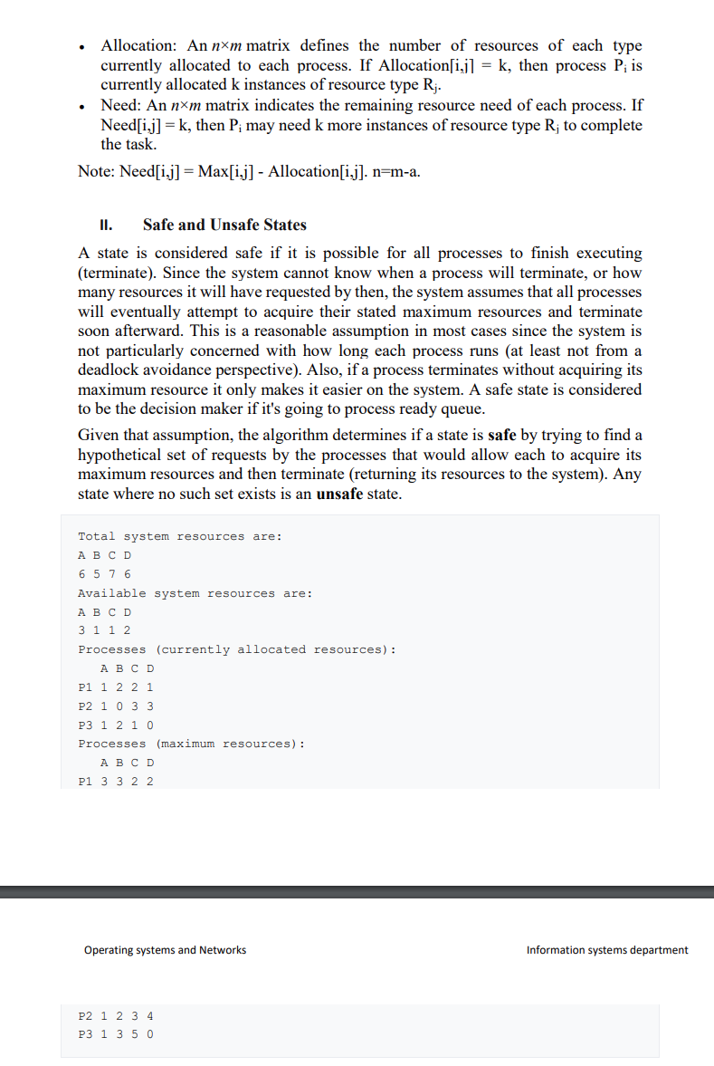 Solved Lab 04 Deadlock Avoidance Banking Algorithm I 3000