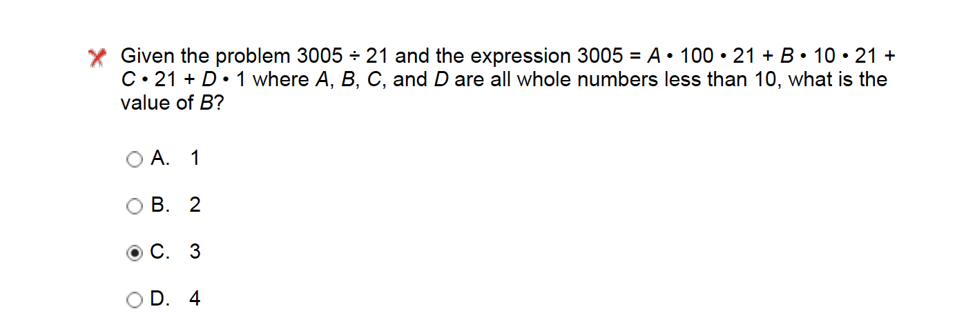 Solved > Given the problem 3005 - 21 and the expression 3005 | Chegg.com