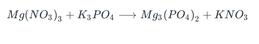 Solved Mg(NO3)3 + K3P04 + K3PO4 → M93(PO4)2 + KNO3 > | Chegg.com