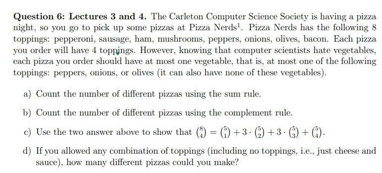 Solved Question 6: Lectures 3 ﻿and 4. ﻿The Carleton Computer | Chegg.com