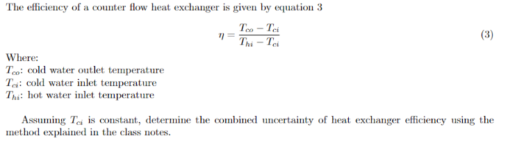 Solved The efficiency of a counter flow heat exchanger is | Chegg.com