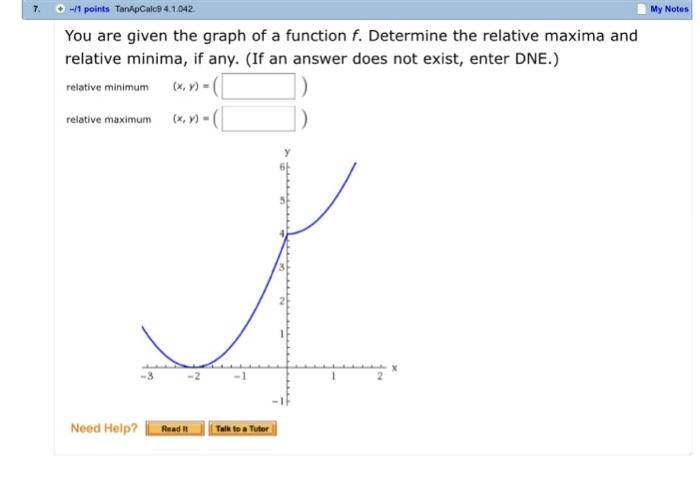 Solved 7. 1 points TanApCalc9 4.1.042 My Notes You are given | Chegg.com